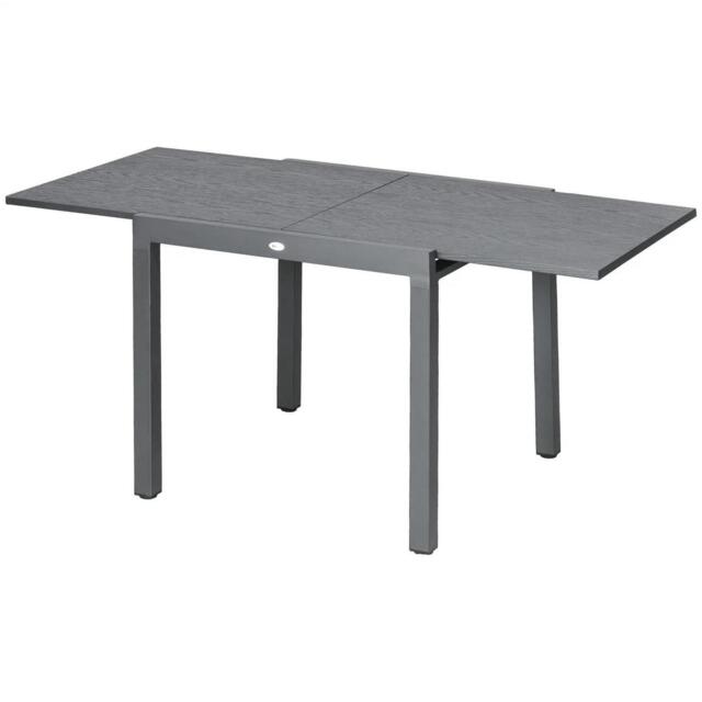 Outsunny Extendable Garden Table For 6 With Aluminium Frame For Patio ...