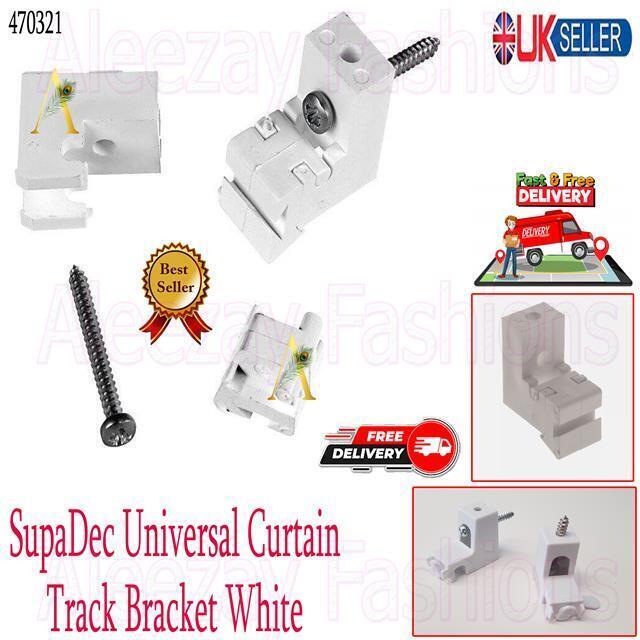 Supadec Universal Curtain Track Bracket White Drape Rail Support by ...