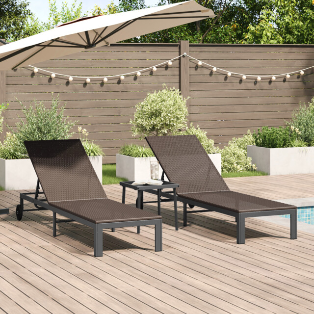 Cushioned Sun Lounger, Cushioned Sun Lounger, Outdoor Loungers Vidaxl ...