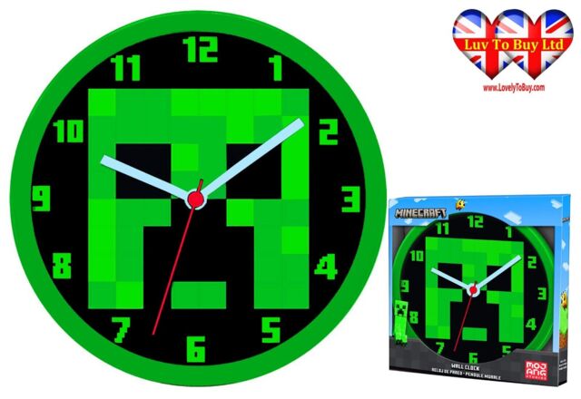 Minecraft Wall Clock, Children's Wall Clock, Officially Licensed, by ...