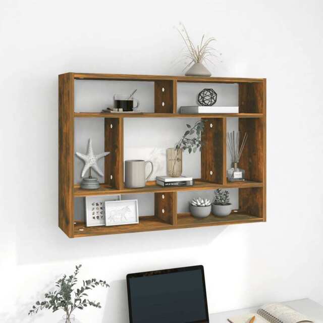 Wall Shelf Wall-mounted Shelf Storage Display Rack Engineered Wood by ...