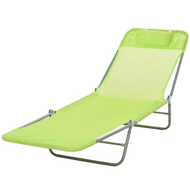 Outsunny Adjustable Sun Bed Garden Lounger Recliner Relaxing Camping by ...