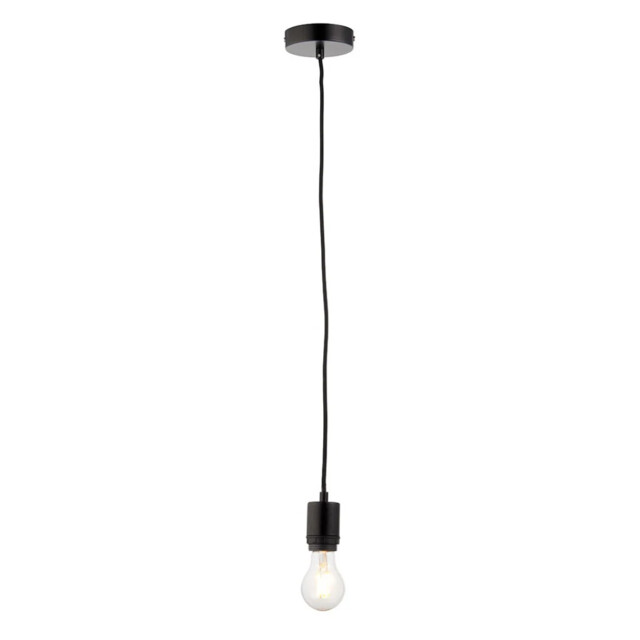 Ceiling Light Black Studio Pendant Matt With Shade Ring Endon 80637 by ...