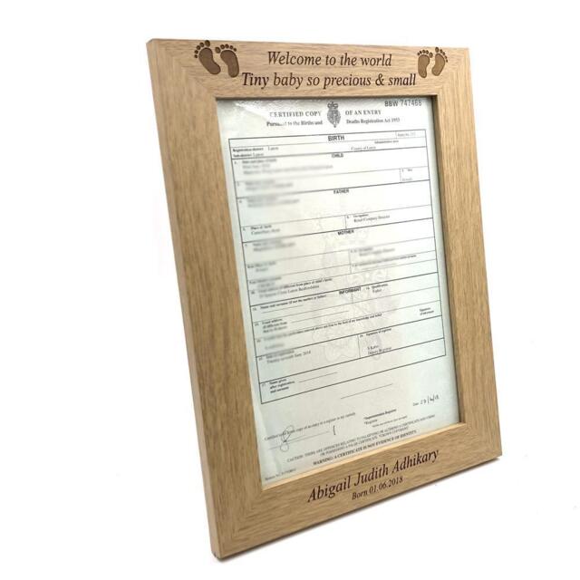 Personalised Wooden Birth Photo Frame Gift B48-a4-bir by eBay ...