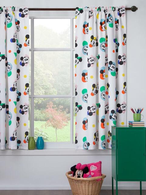 Mickey Mouse Cotton Curtains 65in X 72in Pencil Pleat Kids Retro by ...