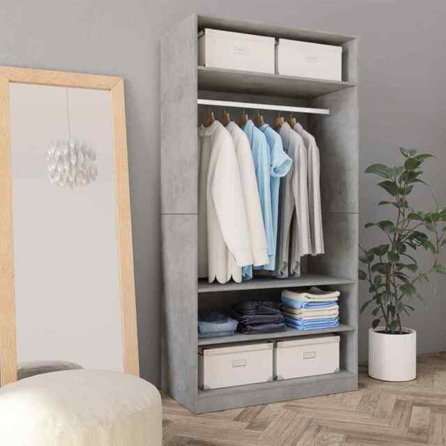 Wardrobe Concrete Grey 100x50x200 Cm Engineered Wood Vidaxl by eBay ...
