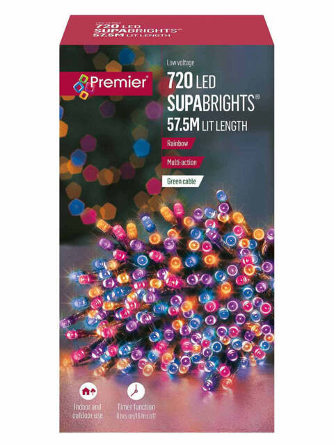 Premier 720 Led Multi-action Supabrights Christmas Tree Lights Timer ...