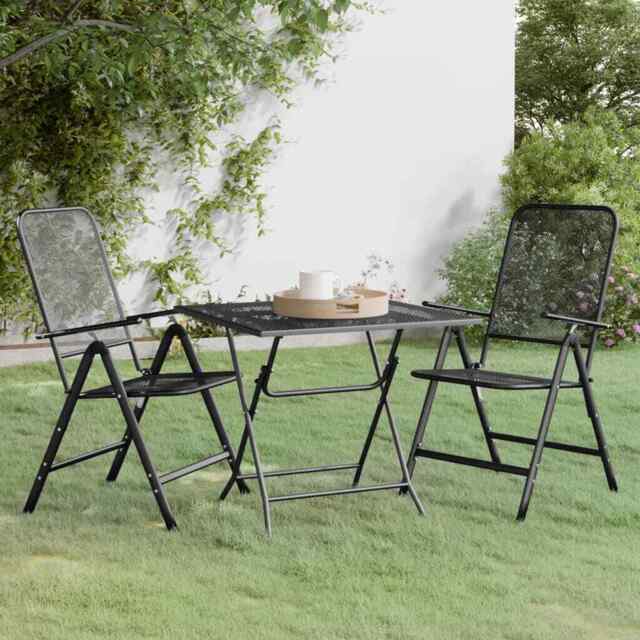 Garden Dining Set Expanded Metal Mesh Patio Table Multi Sizes 3/5 by ...