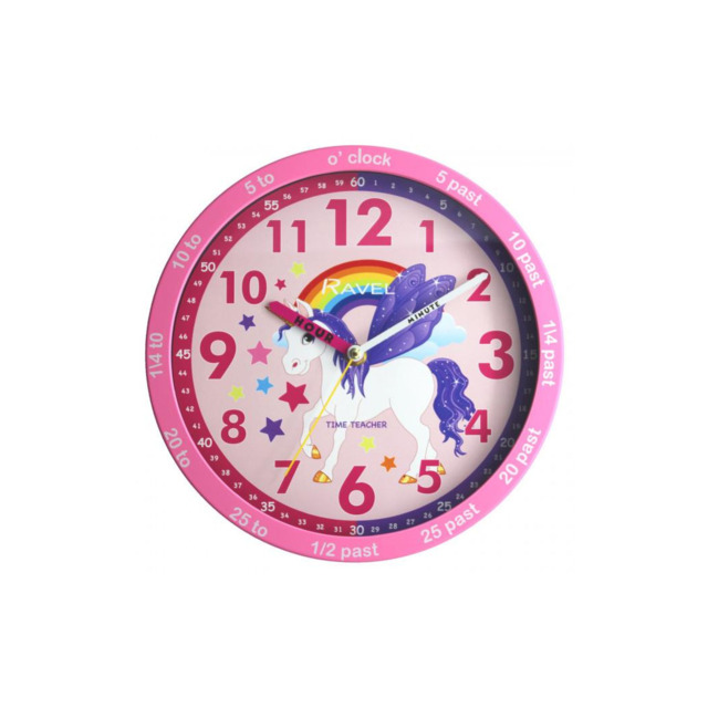 Ravel 25cm Time-teacher Wall Clock - Pink Unicorn R.kc.10 by eBay ...