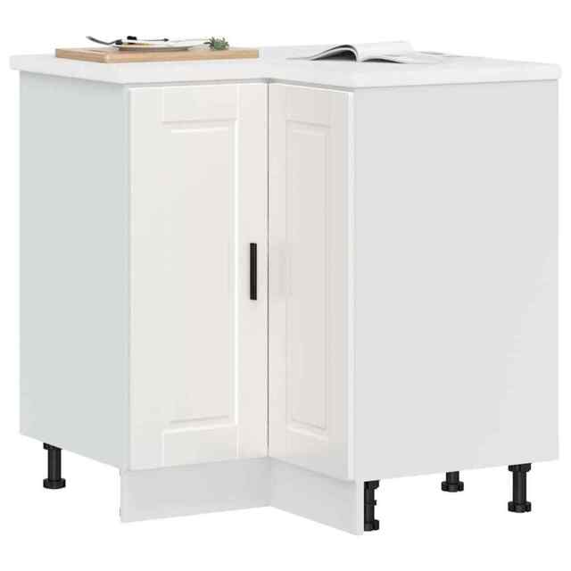 Kitchen Corner Base Cabinet porto High Gloss White Engineered Wood by ...