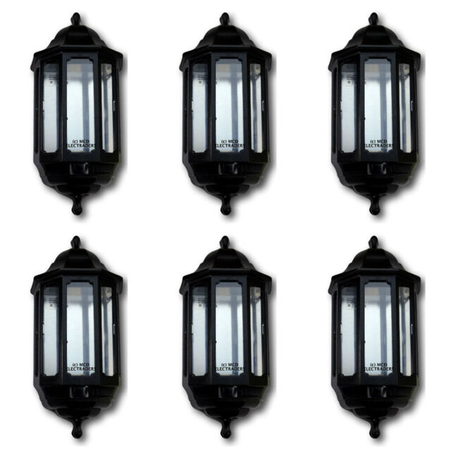 6 X Asd Hl/bk060 Half Lantern Wall Light Fitting - Black (fin865) by ...
