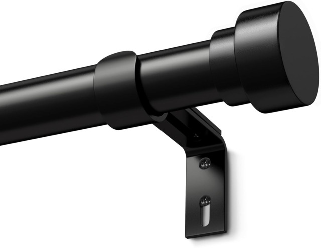 Black Curtain Pole Metal Extendable Curtain Rods Door Curtain Poles by ...