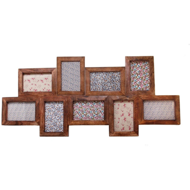 Sass & Belle 9 Nine Multi Photo Frame Frames Large Dark Mango Wood by ...