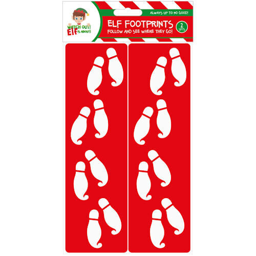 Elf Footprint Stencils - 2 Pack Naughty Elves Santa Trick Search Kids ...