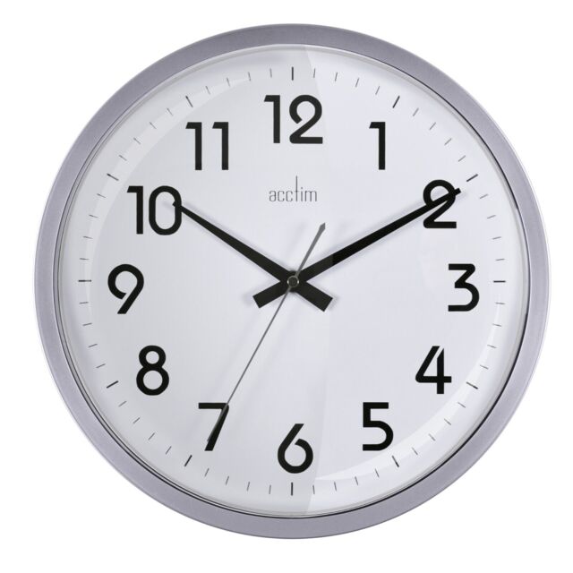 Acctim Orion Wall Clock Non Ticking Sweep Quartz Easy Read Numbers by ...