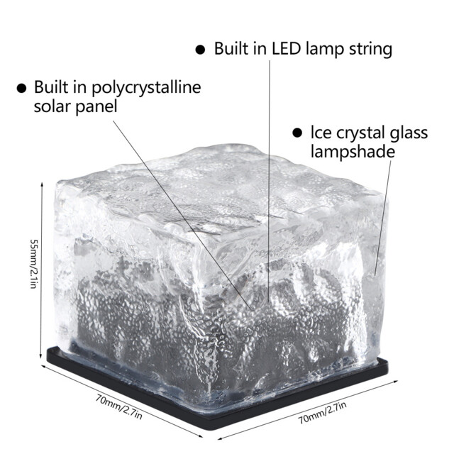 Led Solar Powered Underground Buried Light Brick Lamp Way Road Garden ...