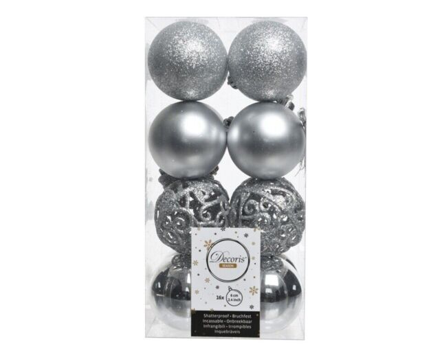 Decoris Kaemingk Baubles Pk 16 Multi Finish Glitter Lattice 60mm by eBay | ufurnish.com