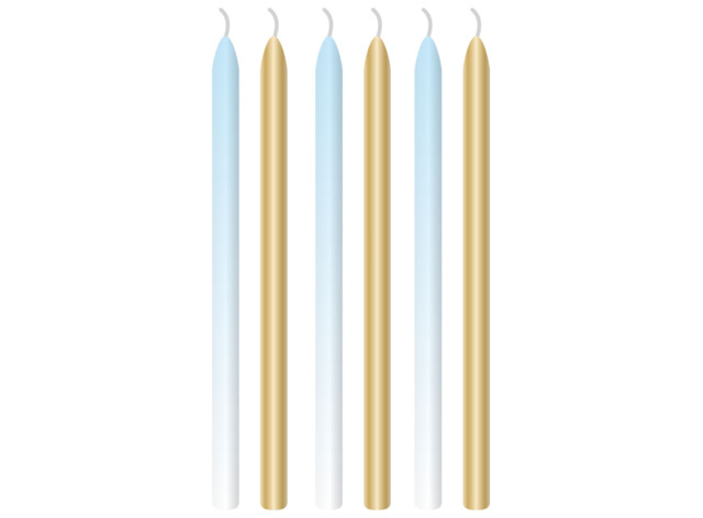 6 X 1st Birthday Ice Tall Ombre Candles 13cm - Pink, Blue Baby Girl, by ...
