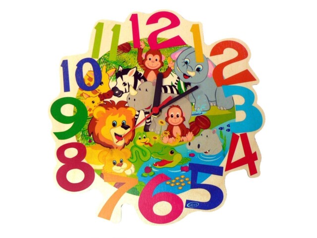 Wooden Decoration Wall Clock Jungle 245x40x245mm Room Clock Quartz by ...