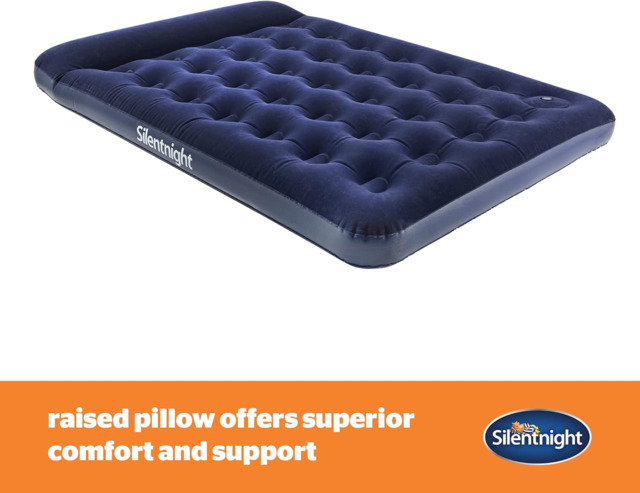 Silentnight Double Air Bed With Buil-in Foot Pump – Inflatable Flocked ...