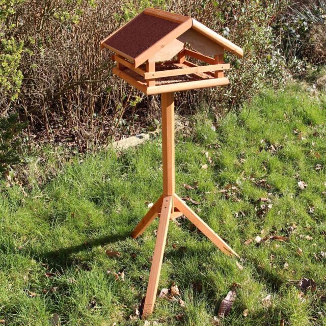 Wooden Bird Feeding Table Garden Wild Birds Feeder Station Outdoor by ...