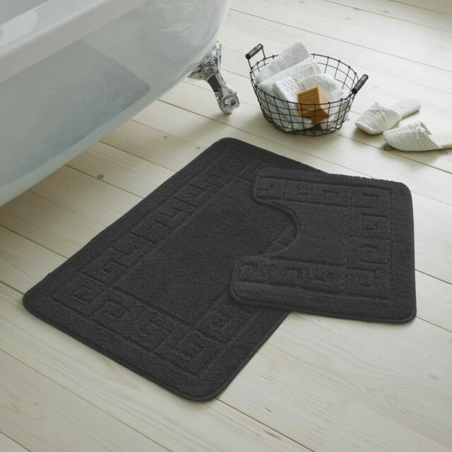 Greek Bath Mat Pedestal Set Non Slip Soft Toilet Absorbent Bathroom by ...