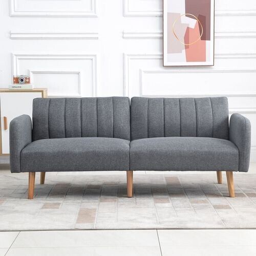 Homcom Two Seater Sofa Bed Adjustable Backrest For Living Room Guest by ...
