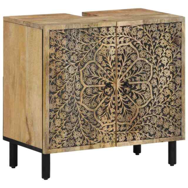 Bathroom Sink Cabinet Unit Storage Vanity Solid Wood Mango Vidaxl by ...
