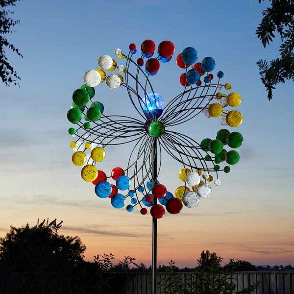 Smart Garden Flamboya Harlequin Illuminated Wind Spinner Solar Powered ...
