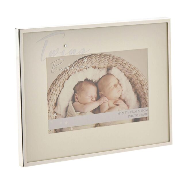 Baby 6” X 4” Photo Frame Bambino Silver-plated Unisex - Twins by eBay ...