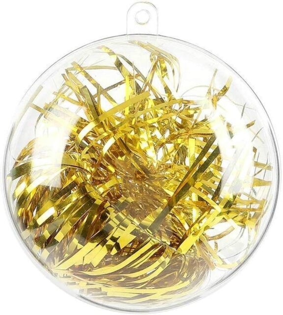 20 Clear 8cm Plastic Baubles For Diy Christmas Tree Decorations - 20 by ...