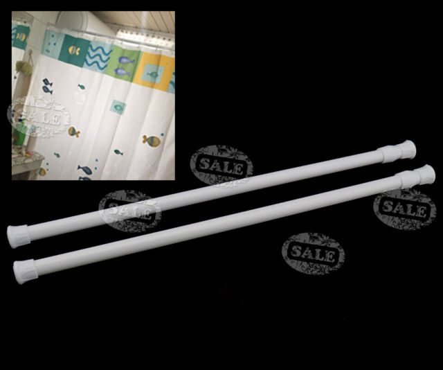 55-90cm Spring Loaded Extendable Telescopic Voile Tension Curtain Rail ...