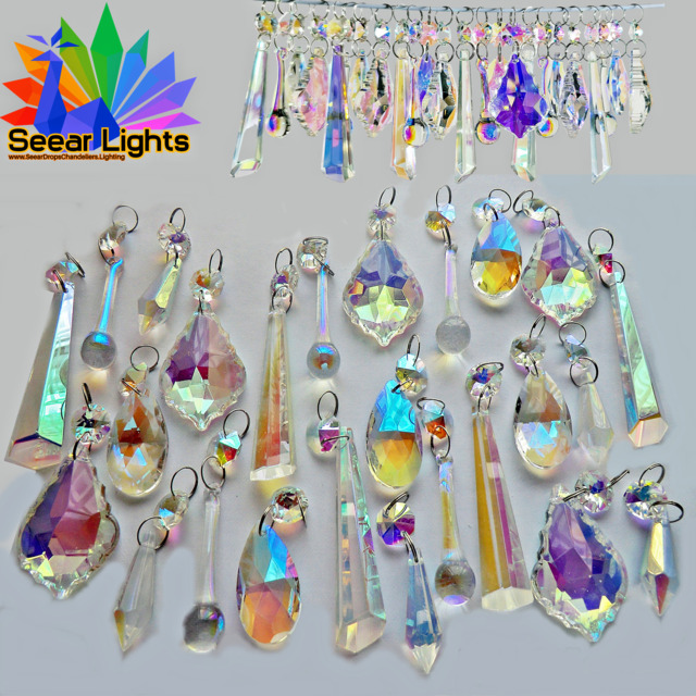 Chandelier Christmas Tree Decorations Prisms Sets Cut Glass Crystals by ...