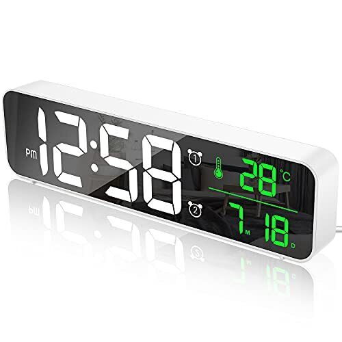 Mosuo Digital Alarm Clock Bedside Mains Powered, Bedside Clock With by ...