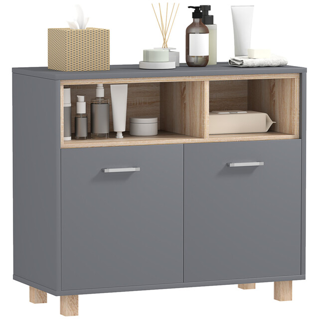 Grey Mdf Bathroom Storage Cabinet 70h X 80w X 35dcm With Open by eBay ...