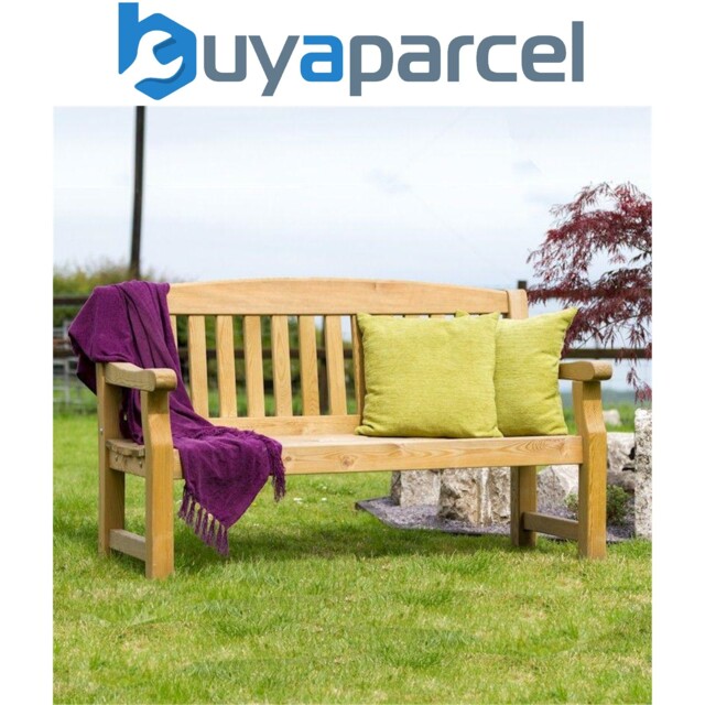 Zest Emily Wooden 3 Seater Bench Garden Patio Park Pub Chair Seat 5ft ...