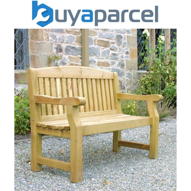 Zest Emily Wooden 2 Seater Bench Garden Patio Park Pub Chair Seat 4ft ...