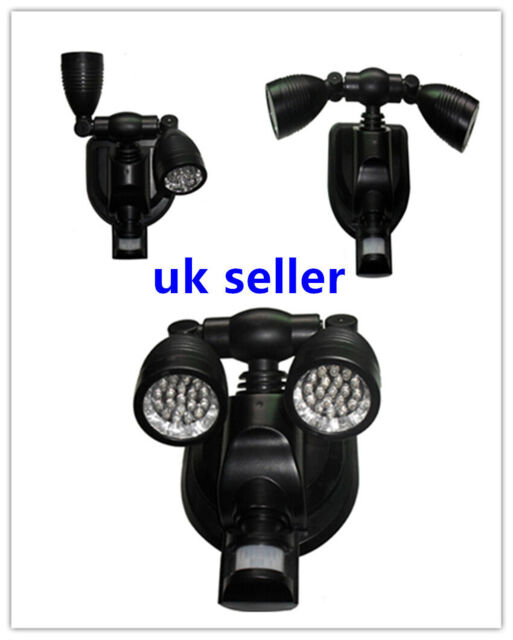 38 Led Solar Power Rechargeable Security Light Garden Shed Sensor Pir ...