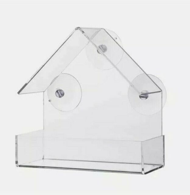 Glass Window Bird Feeder Clear Perspex Viewing Hanging Peanut Seed by ...