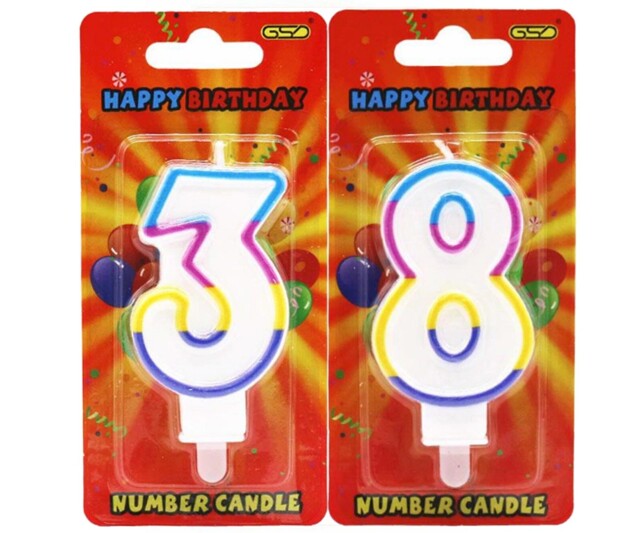 Digit Pair Rainbow Anniversaries Candle 38th Or 83rd Birthday Cake by ...