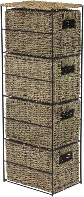 Seagrass Woven 4 Drawer Storage Tower Storage Unit Basket Storage by ...