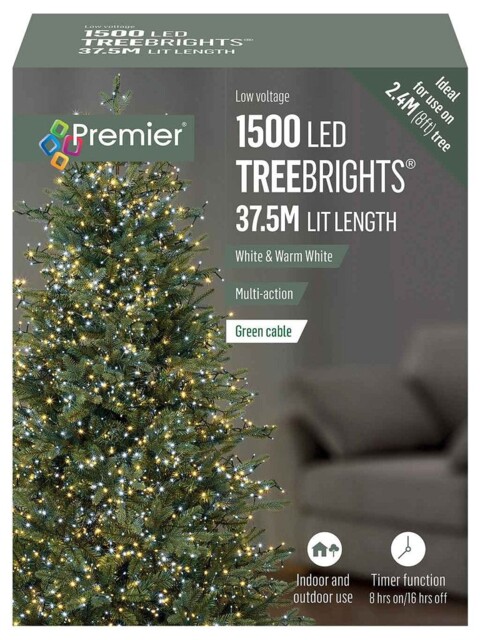 Premier 1500 Led Multi-action Treebrights Christmas Tree Lights With by ...