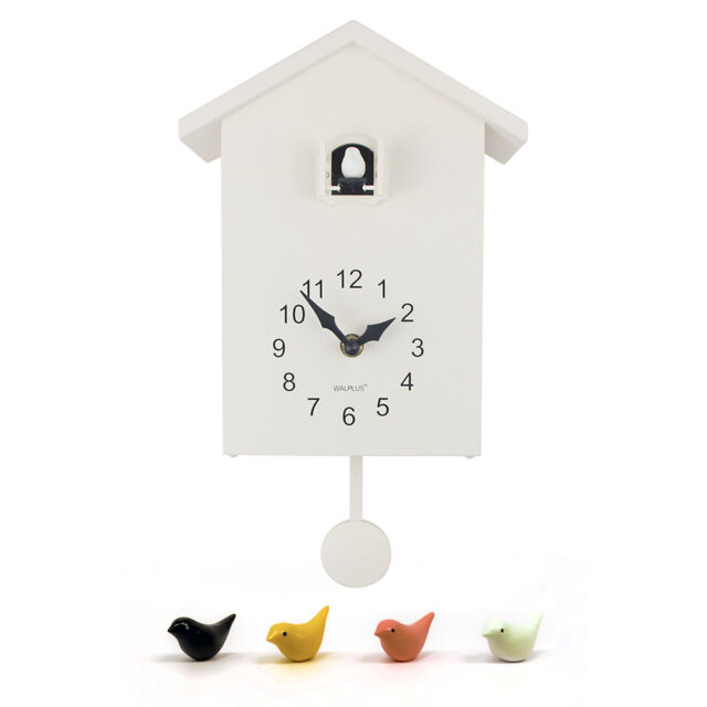 Walplus White Minimalist Cuckoo Clock - White Window With Changeable 4 ...