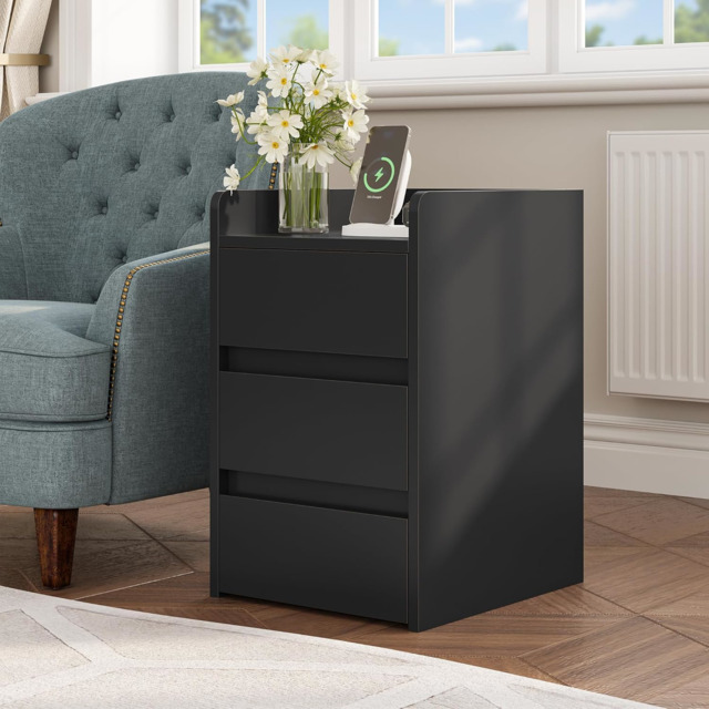 Yitahome Bedside Table With 3 Drawers And Power Station, Modern by eBay ...