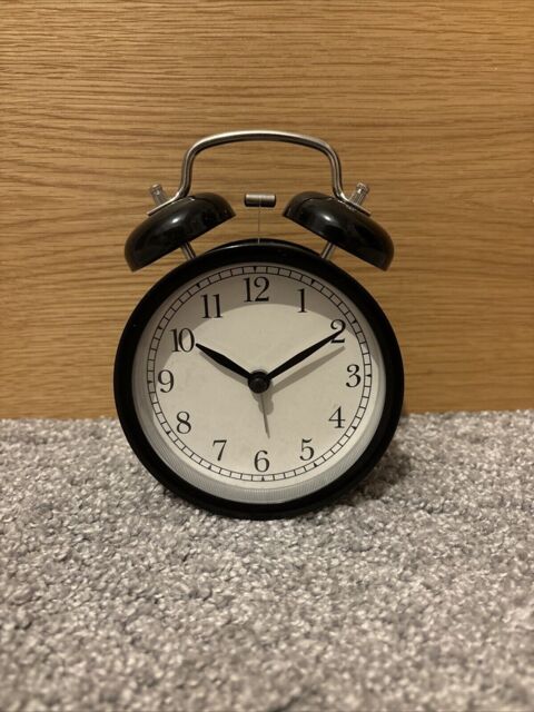 Ikea Dekad Retro Loud Double Bell Mechanical Wound Alarm Clock Black by ...
