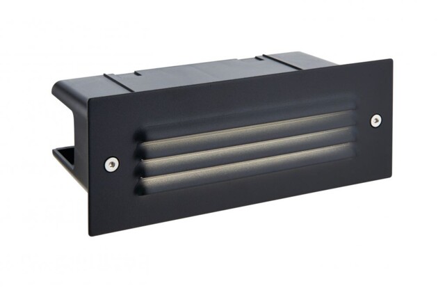 Outdoor Light Black Seina Louvre Led Brick Wall Ip44 4000k Cool White ...