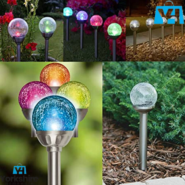 9x Pcs Stainless Steel Solar Powered Color Changing Led Crack Ball by ...