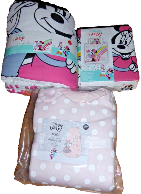 Disney Minnie Mouse Toddler Cot Bed Duvet Cover Set, 4 Tog Quilt & 2.5 ...
