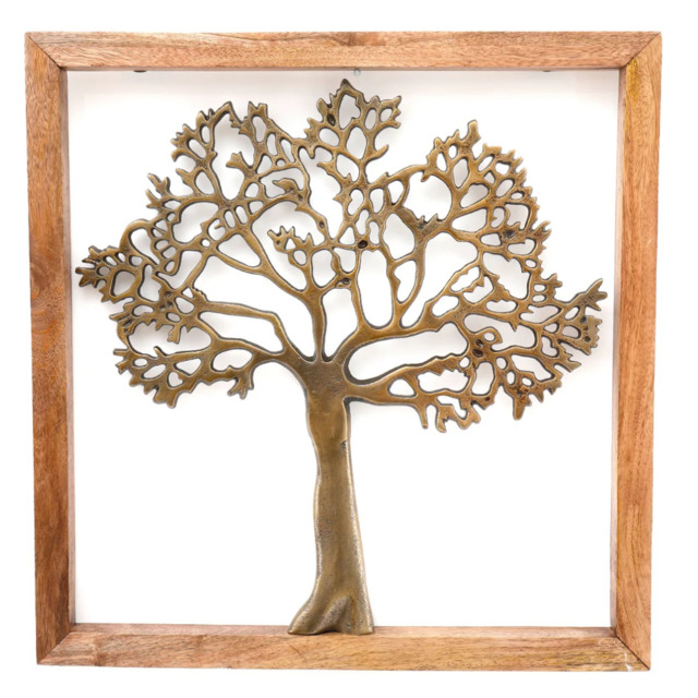 Wall Art Decorative Wall Hanging Gold Metal & Wood Tree Of Life by eBay ...