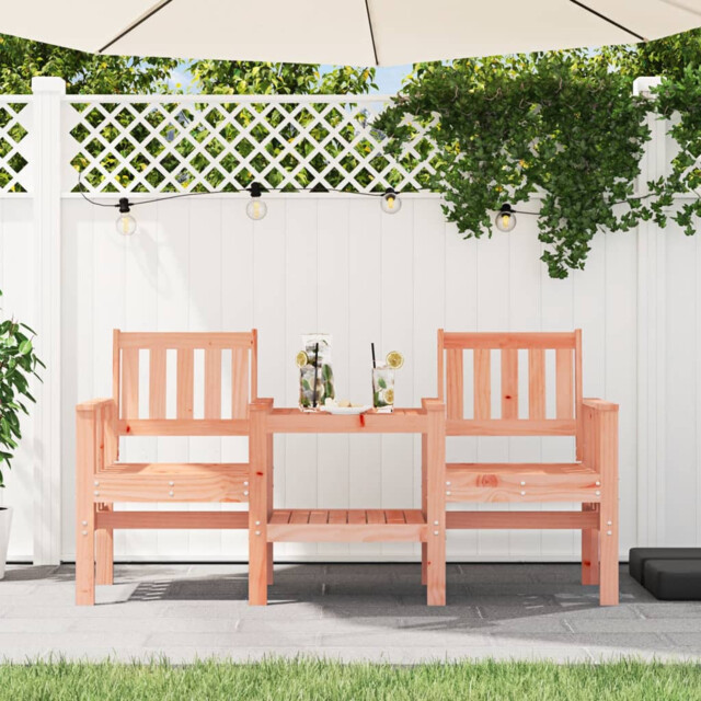 Garden Bench With Table Outdoor 2-seater Bench Chair Solid Wood Pine by ...